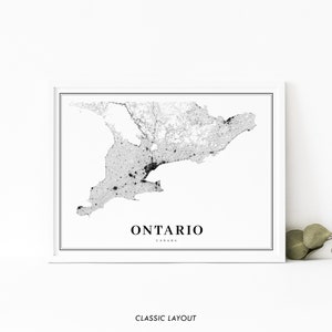 Southern Ontario Map Print, Ontario Road Map Print, Toronto ON Canada Map Art Poster, Nursery ...