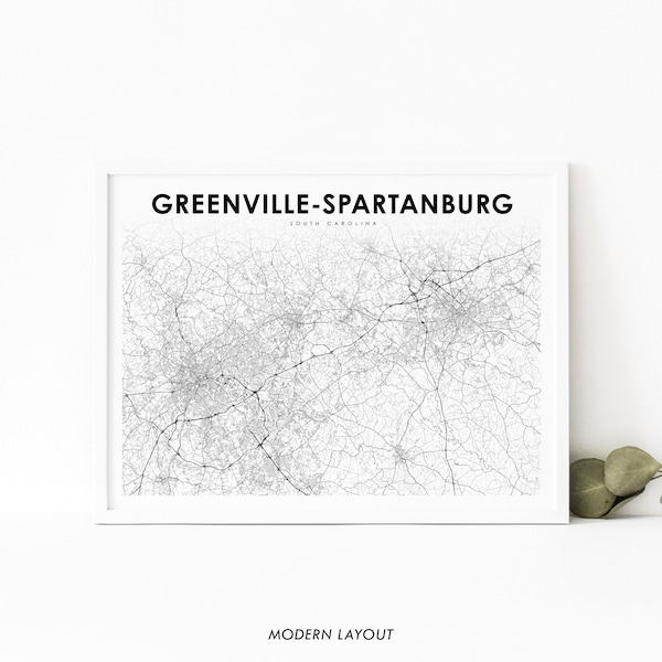 Spartanburg Sc Map - Etsy