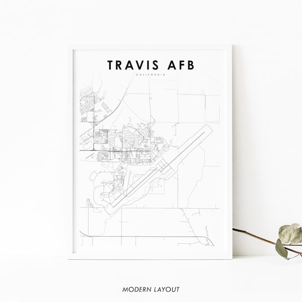 Travis Afb Map Art - Etsy New Zealand