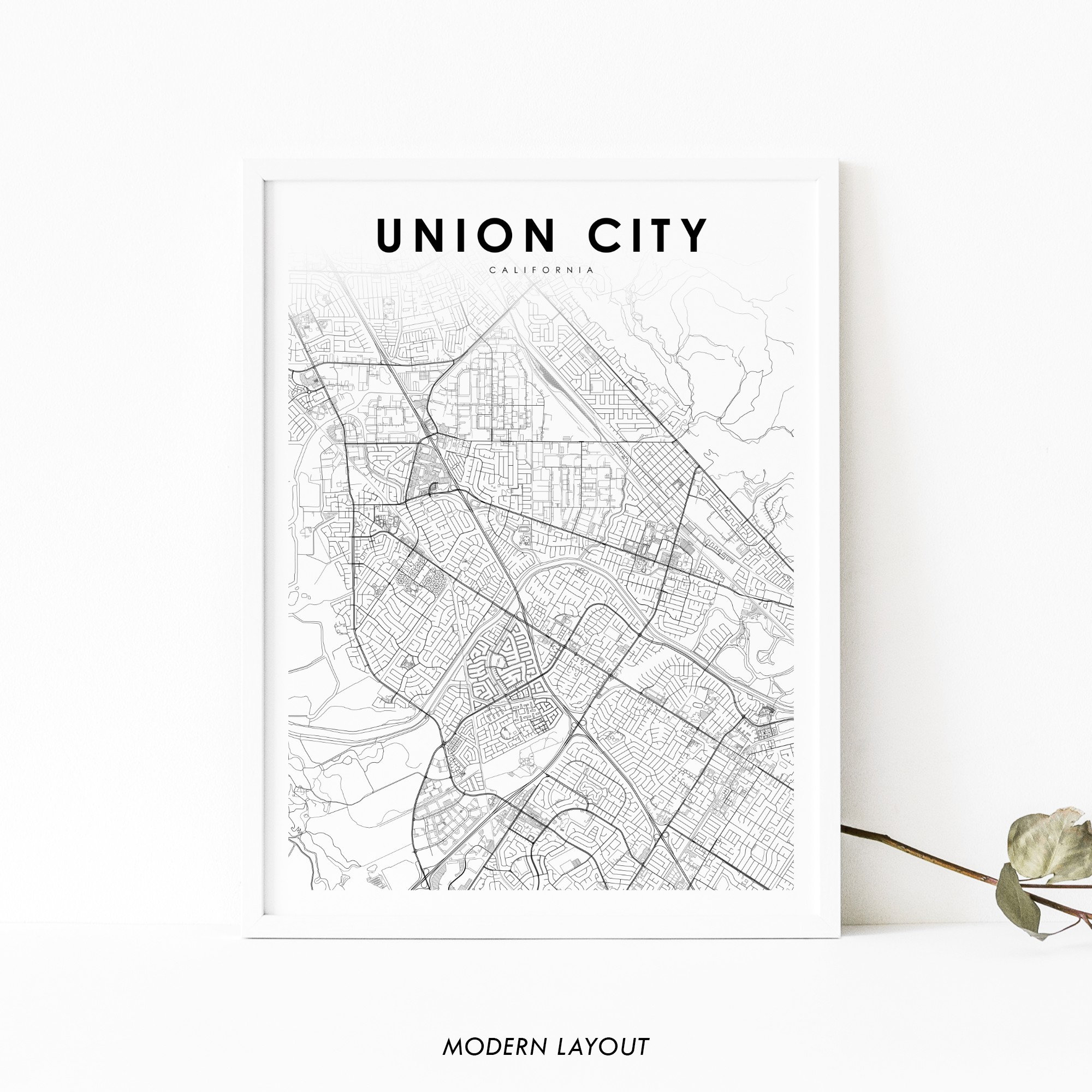 Union City CA Map Print California USA Map Art Poster | Etsy