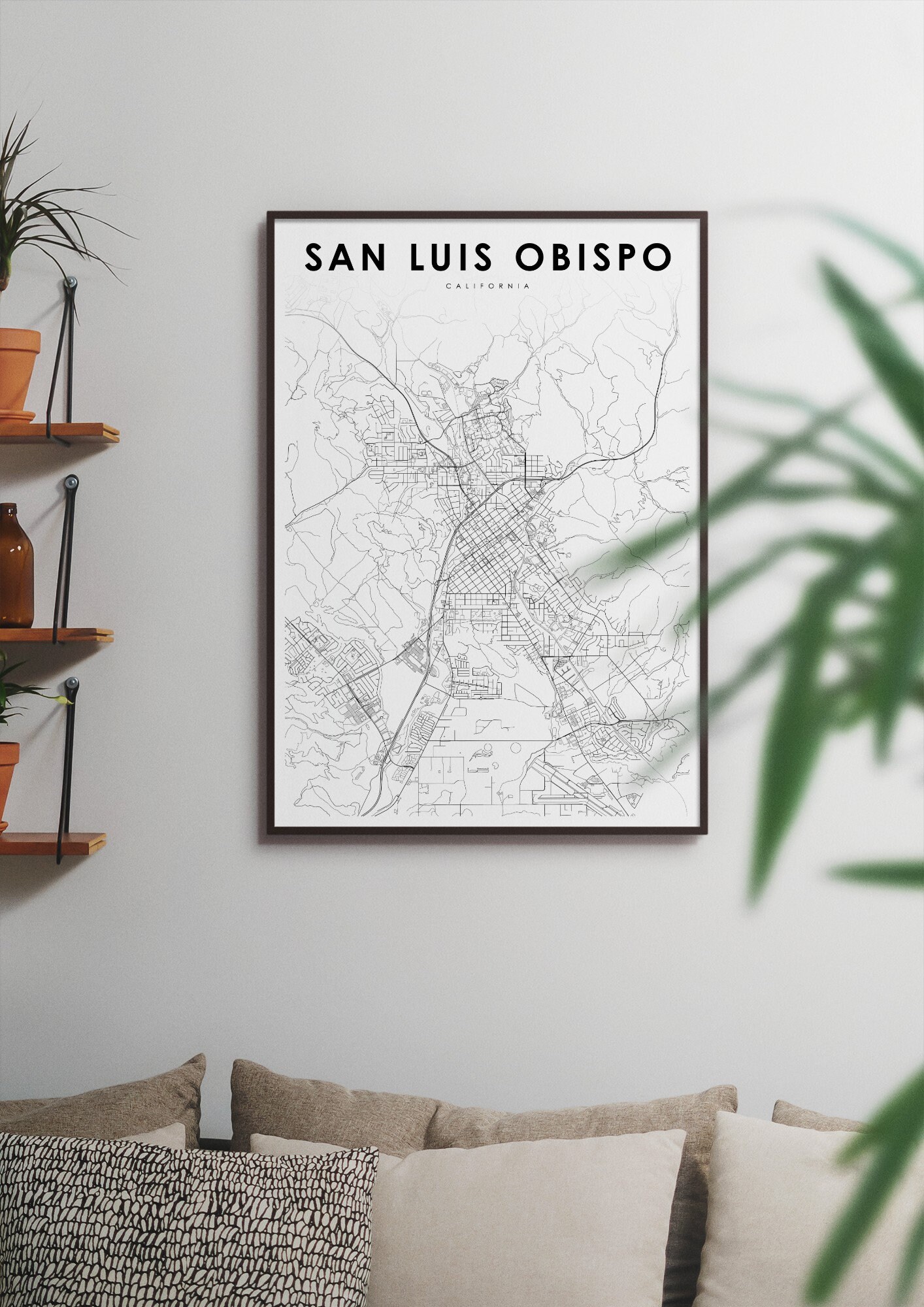 San Luis Obispo CA Map Print California USA Map Art Poster - Etsy