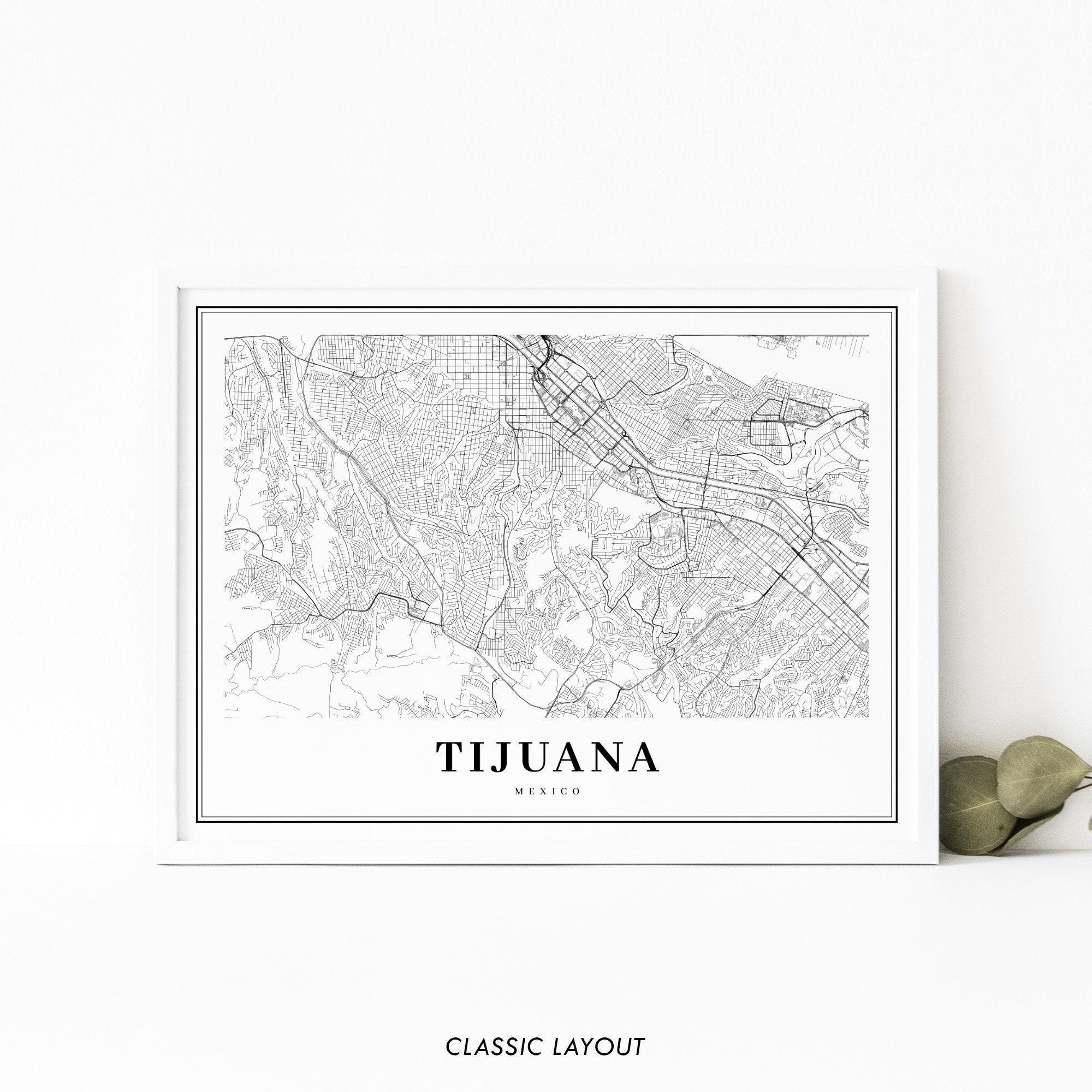 Tijuana Mexico Map Print Map Art Poster San Diego Baja | Etsy