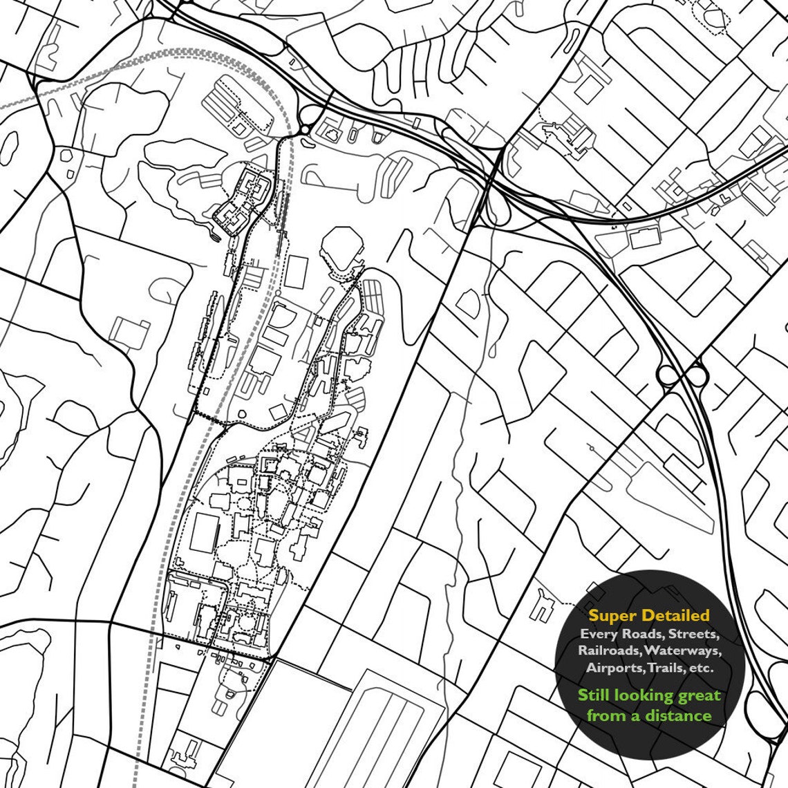 Montclair NJ Map Print New Jersey USA Map Art Poster Essex | Etsy