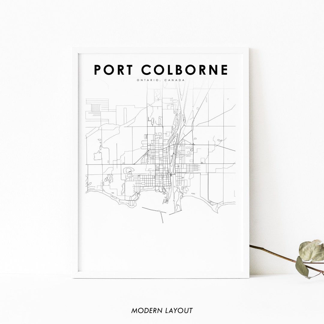 Port Colborne Ontario Map Print, ON Canada Map Art Poster, City Street ...