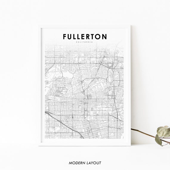 Mapa De Fullerton, Estado De California