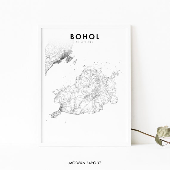 Bohol Philippines Map Print Map Art Poster Tagbilaran - Etsy