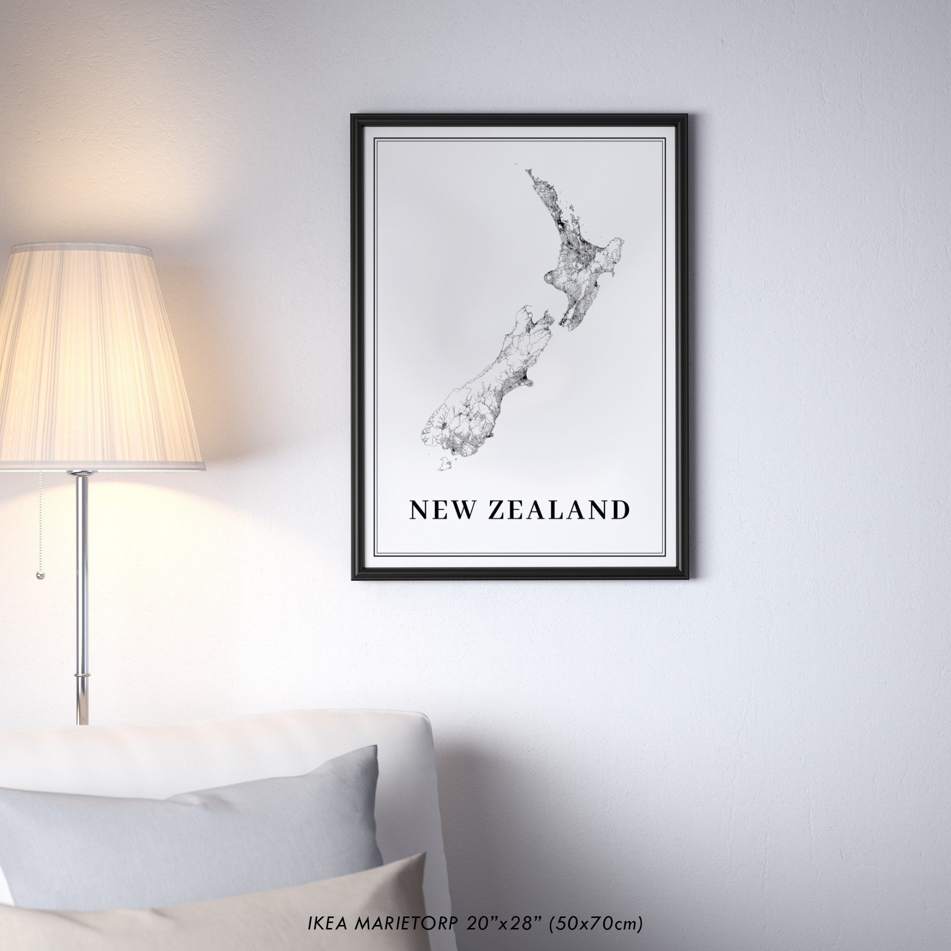 New Zealand Map Print Country Road Map Art Poster NZ | Etsy