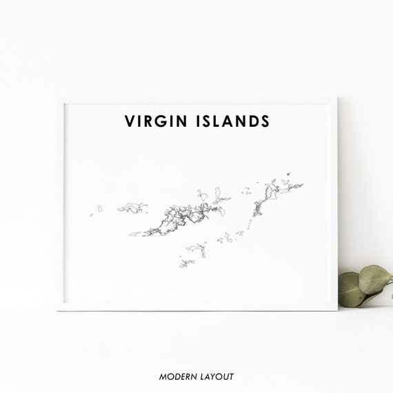 British Virgin Islands Map Print Country Road Map Poster | Etsy