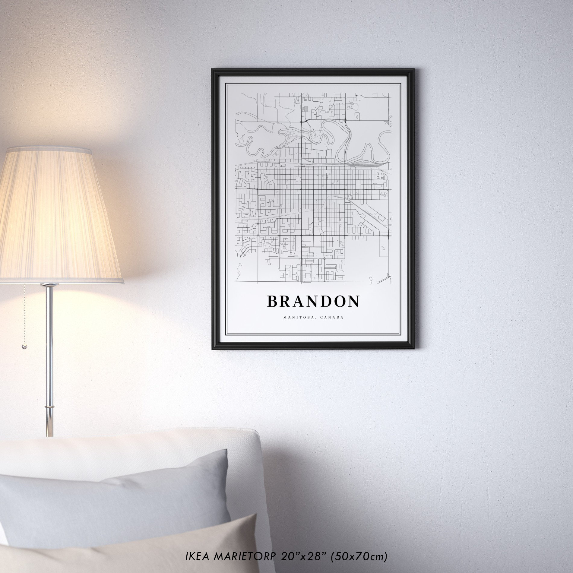 Brandon Manitoba Map Print MB Canada Map Art Poster Westman - Etsy Canada