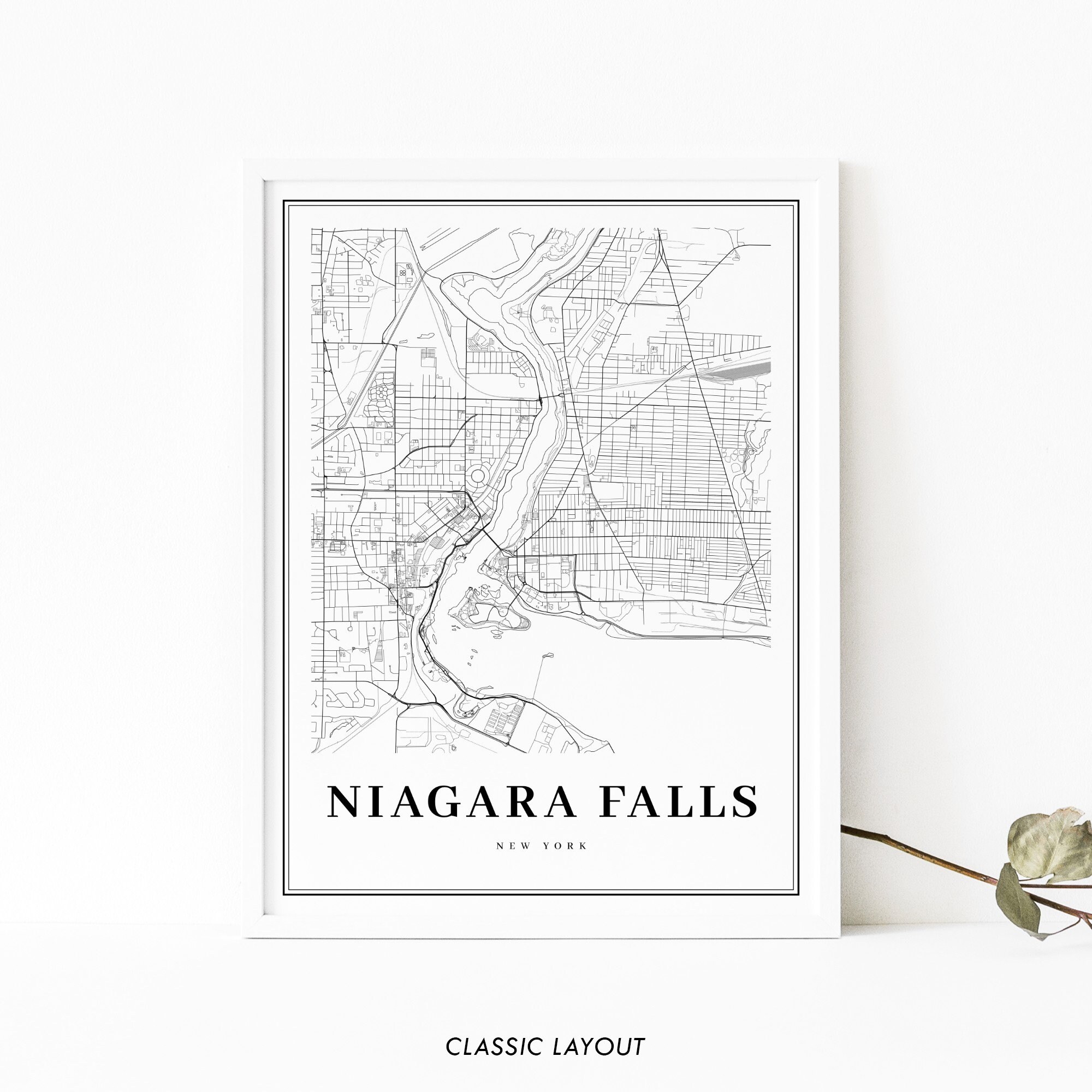 Niagara Falls NY Map Print New York USA Map Art Poster - Etsy