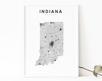 INDIANA MAP Instant Digital Download Printable Picture Map - Etsy