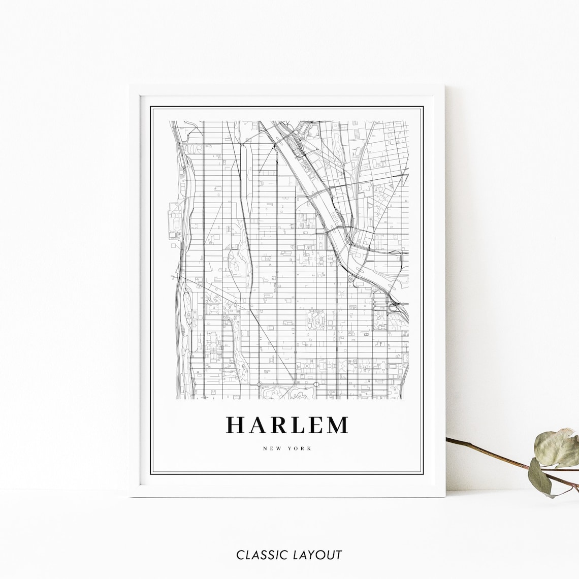 Harlem NY Map Print New York USA Map Art Poster Manhattan - Etsy