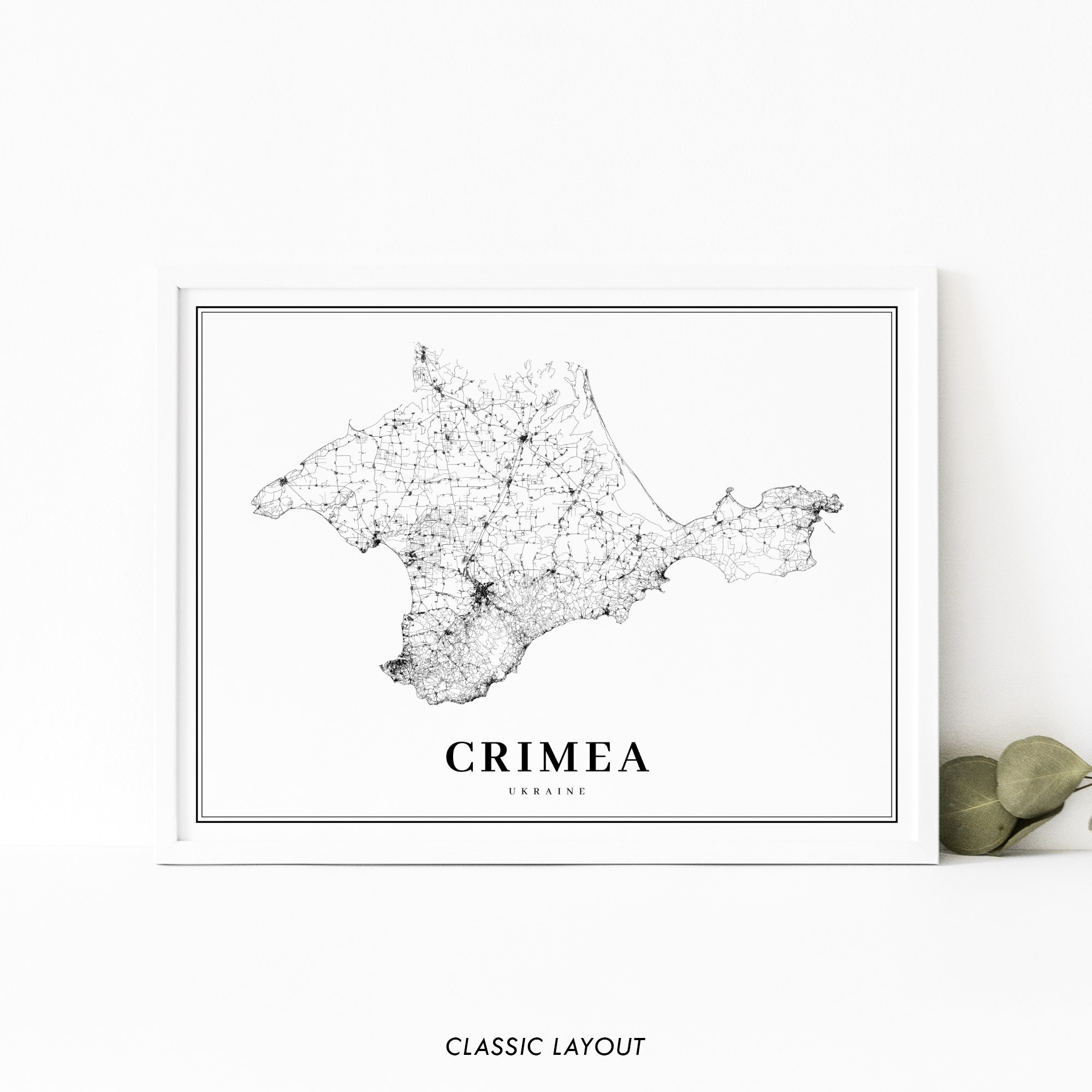 Nursery Room Wall Office Decor Crimea Ukraine Map Print Map Art Poster ...
