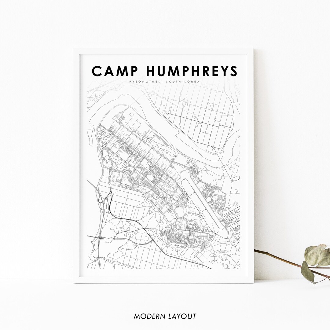 Camp Humphreys South Korea Map Print, Pyeongtaek Map Art Poster, USAG-H ...