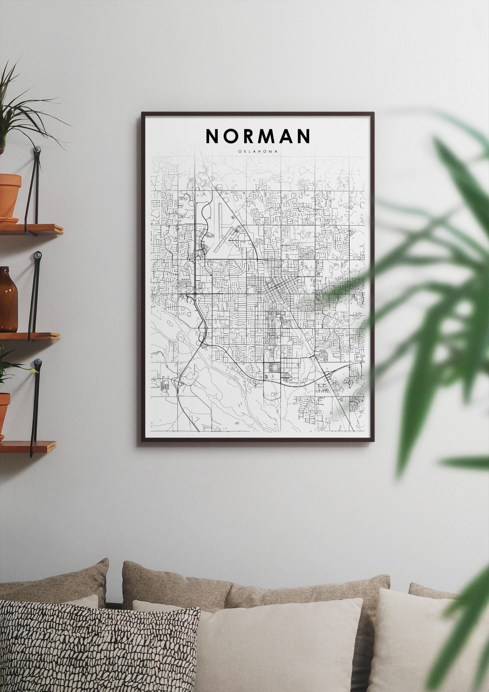 Norman OK Map Print Oklahoma USA Map Art Poster City Street - Etsy