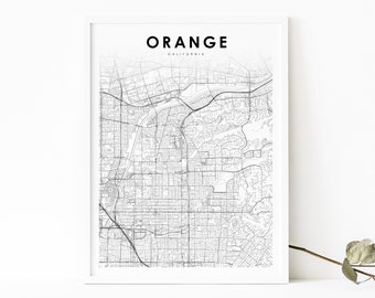 Orange County Map Poster - Etsy