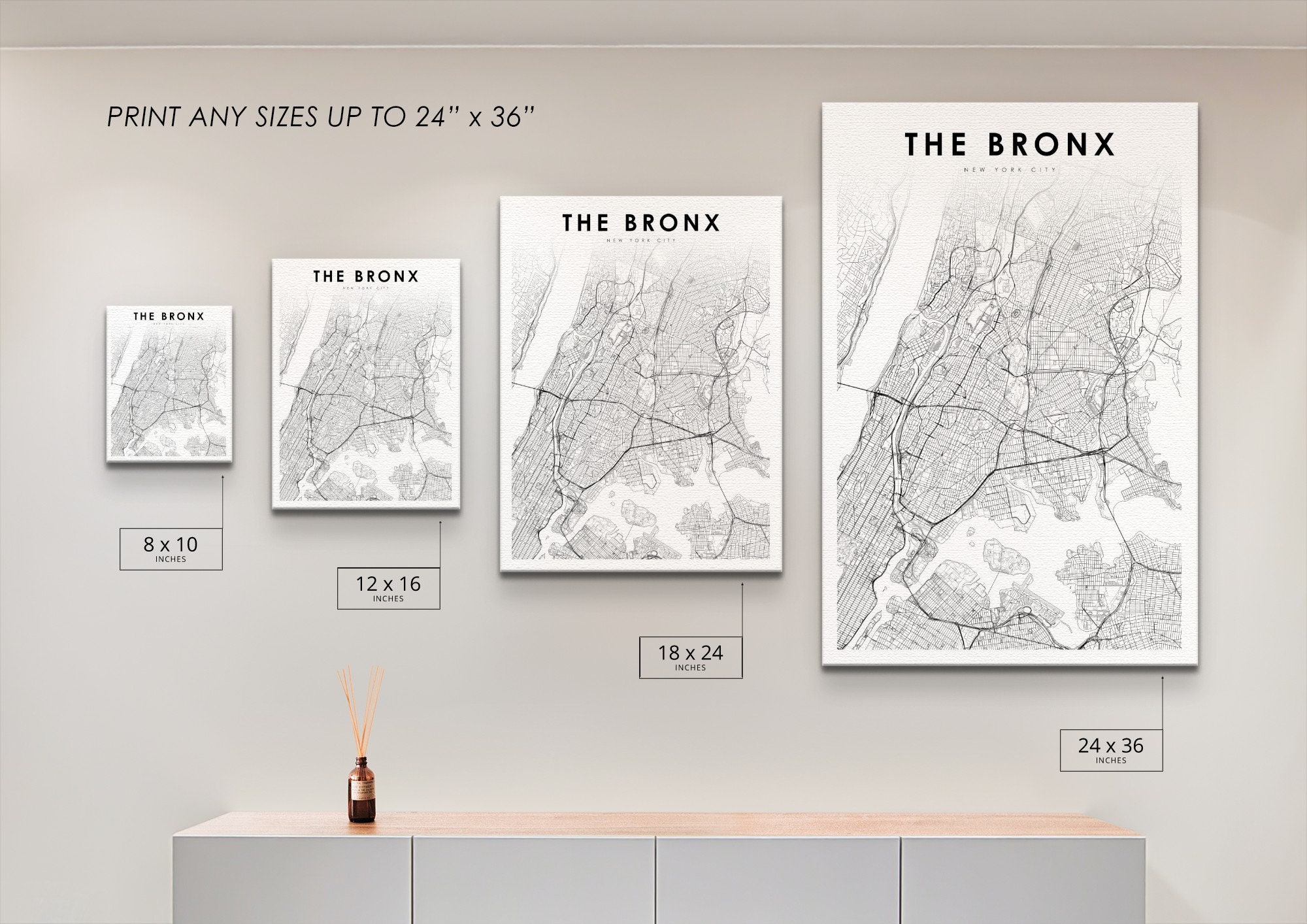 The Bronx NY Map Print New York City NYC USA Map Art Poster | Etsy