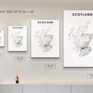 Scotland Map Print, Road Map Art Poster, UK United Kingdom Britain ...