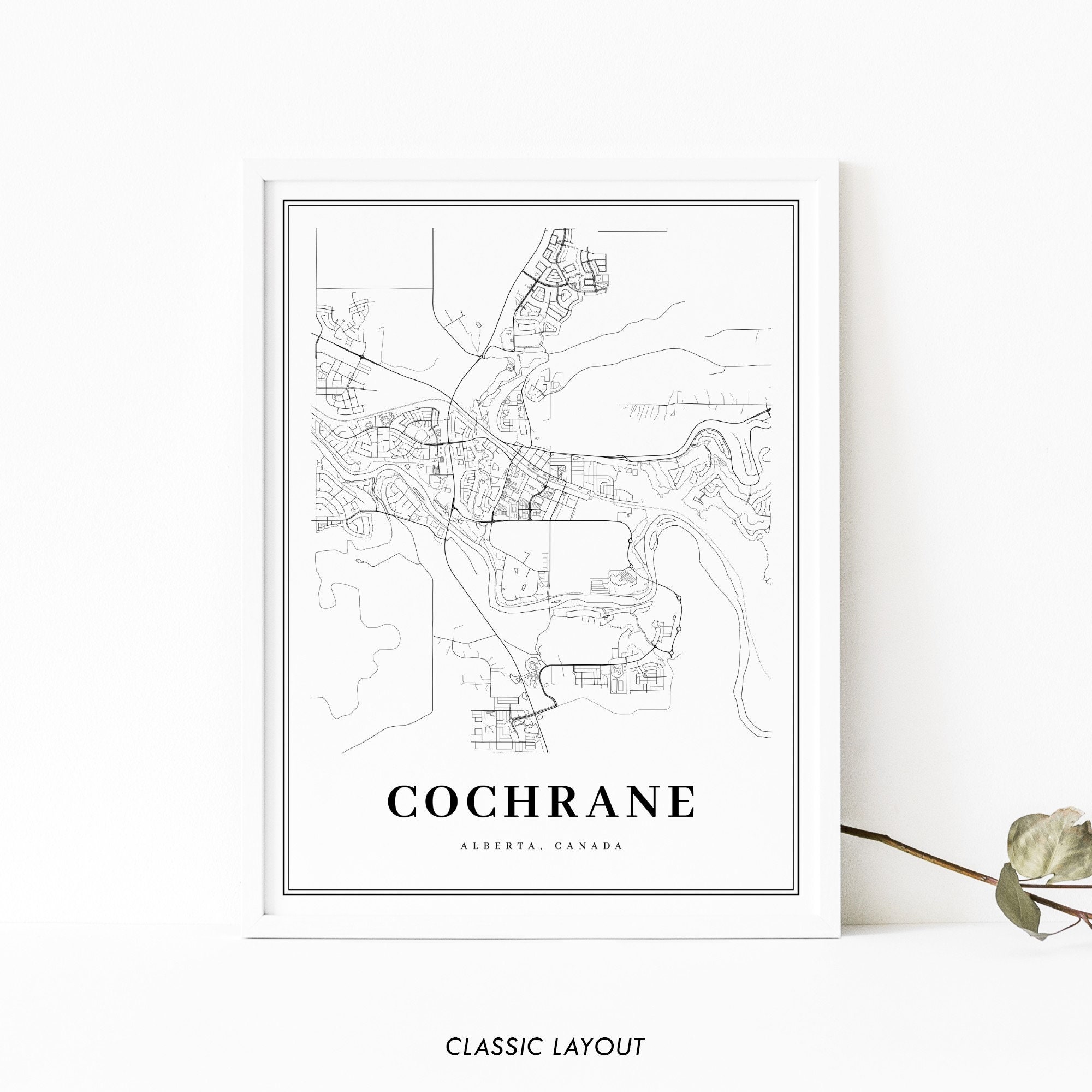 Cochrane Alberta Map Print AB Canada Map Art Poster Calgary | Etsy
