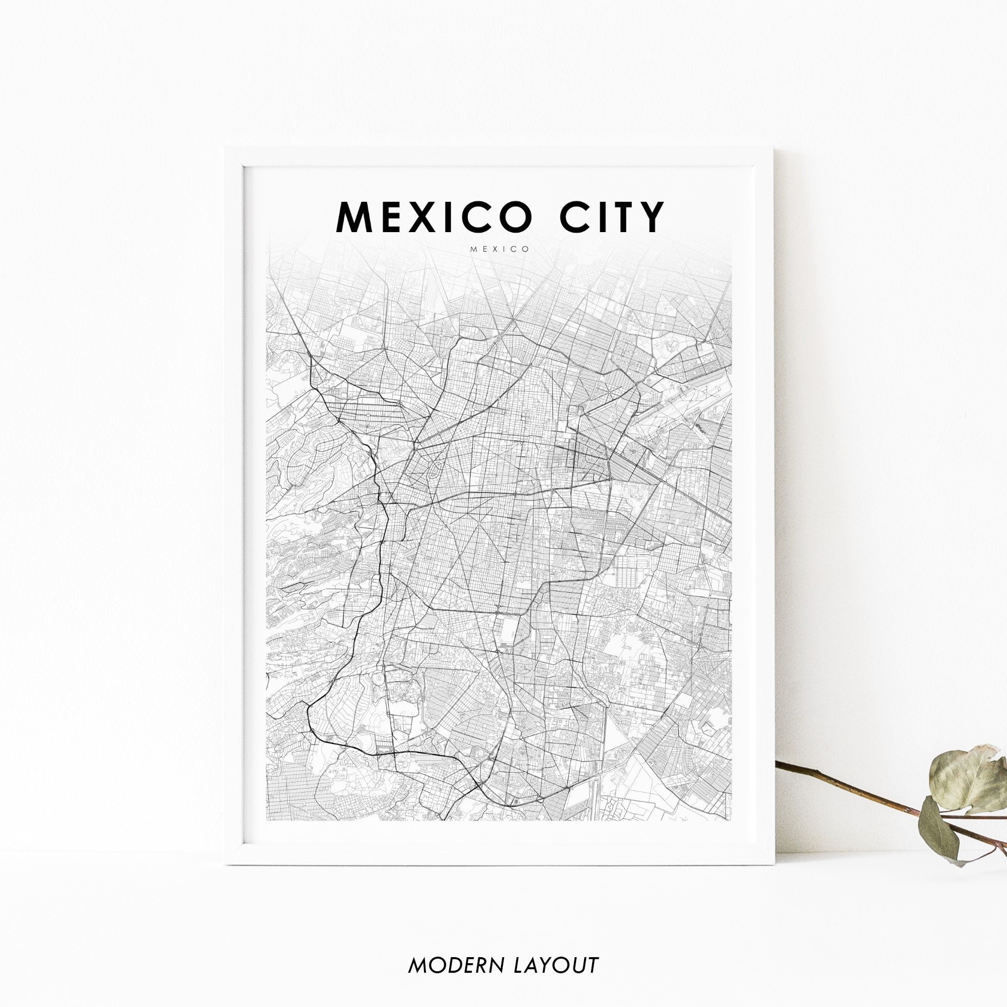 Mexico City Area Mexico Map Print Map Art Poster Ciudad De | Etsy