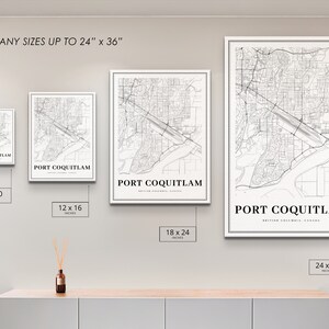 Port Coquitlam BC Map Print, British Columbia Canada Map Art Poster ...