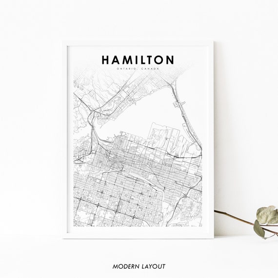 Hamilton Ontario Map Print ON Canada Map Art Poster | Etsy