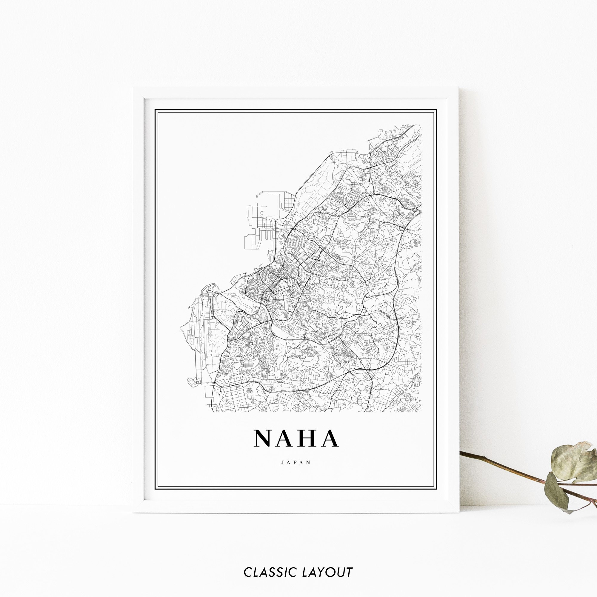 Naha Okinawa Map Print Japan Map Art Poster 那覇市 日本 Kyushu | Etsy