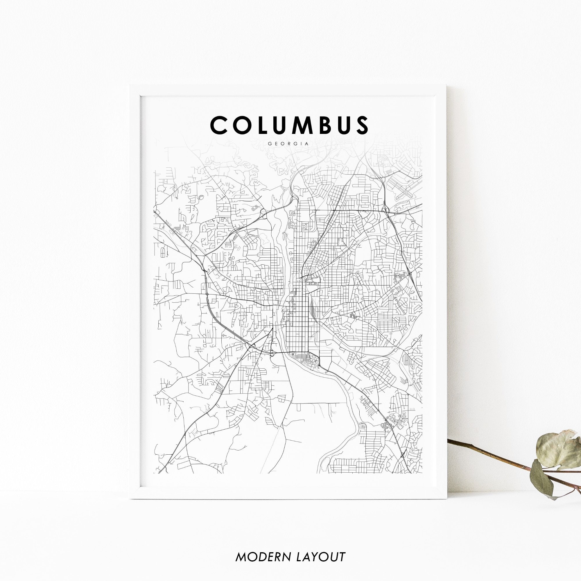 Columbus GA Map Print Georgia USA Map Art Poster City Street - Etsy