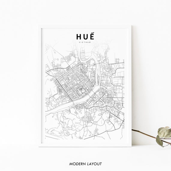 Hue Vietnam Map Print Viet Nam Map Art Poster Huế Thành Phố | Etsy