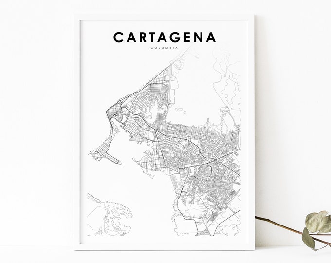 Cartagena Map, Cartagena Colombia Map, Cartagena Print, Cartagena ...