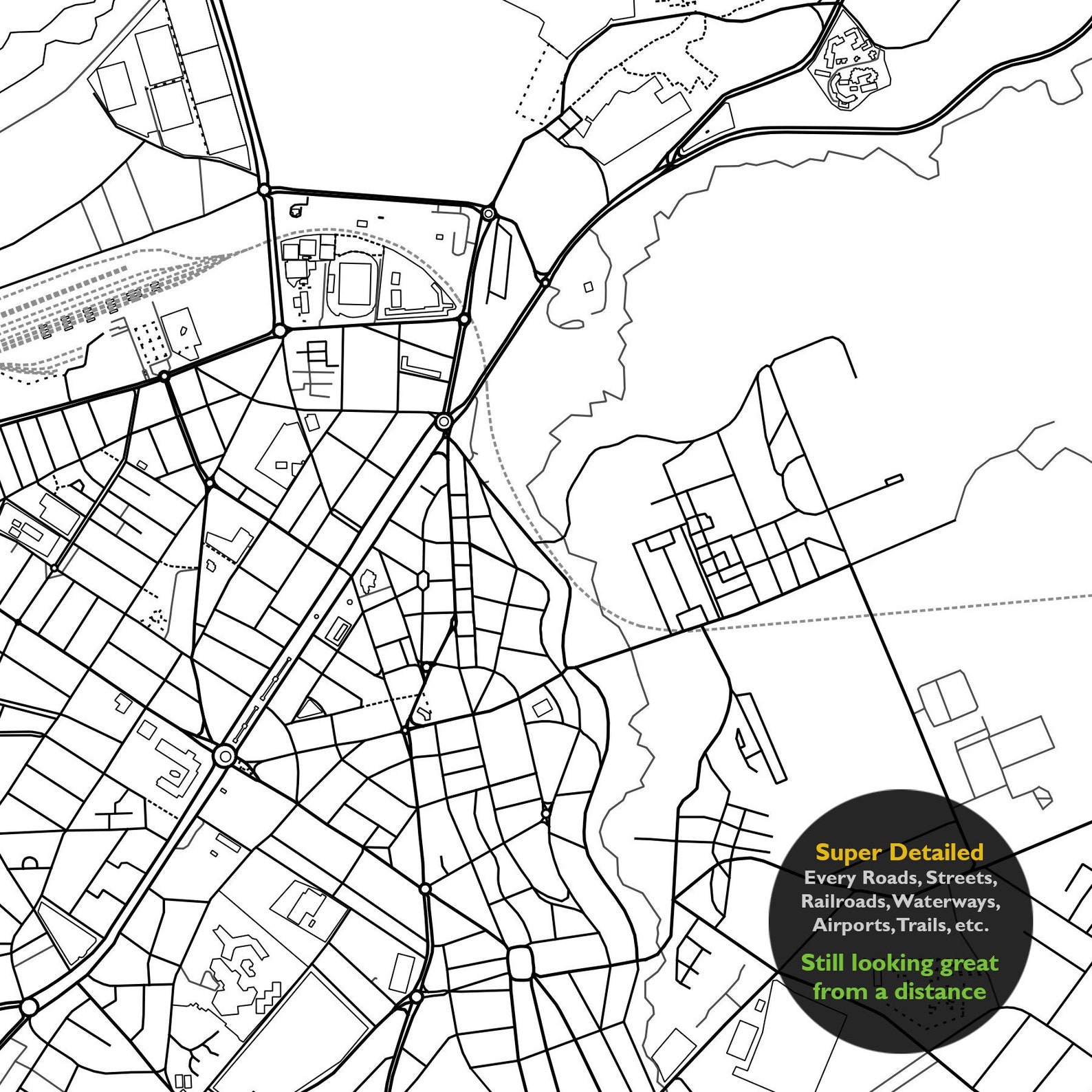 Fez Morocco Map Print Fès Map Art Poster City Street Road - Etsy