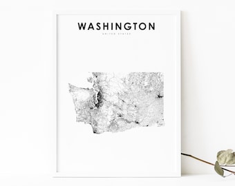 Washington State Wall Map Large Print Poster 34x24 - Etsy Canada