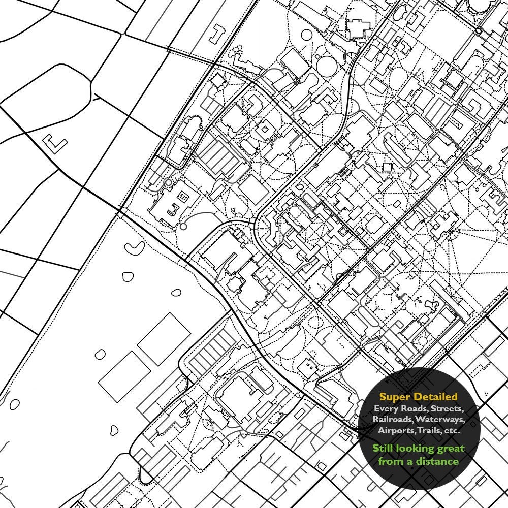 State College PA Map Print Pennsylvania USA Map Art Poster | Etsy