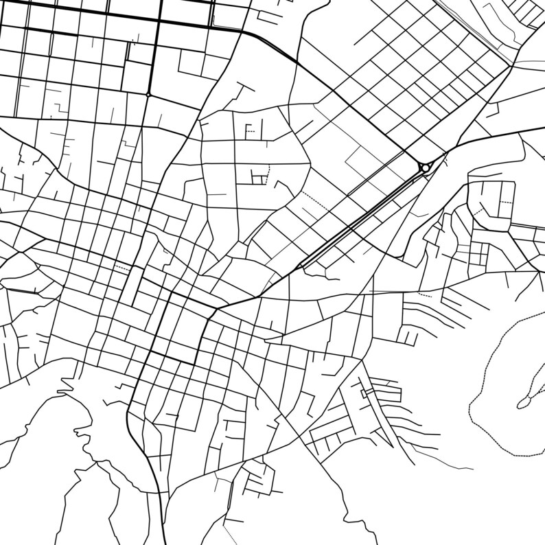 Quetzaltenango Guatemala Map Print, Map Art Poster, Xelajú Xela, City ...