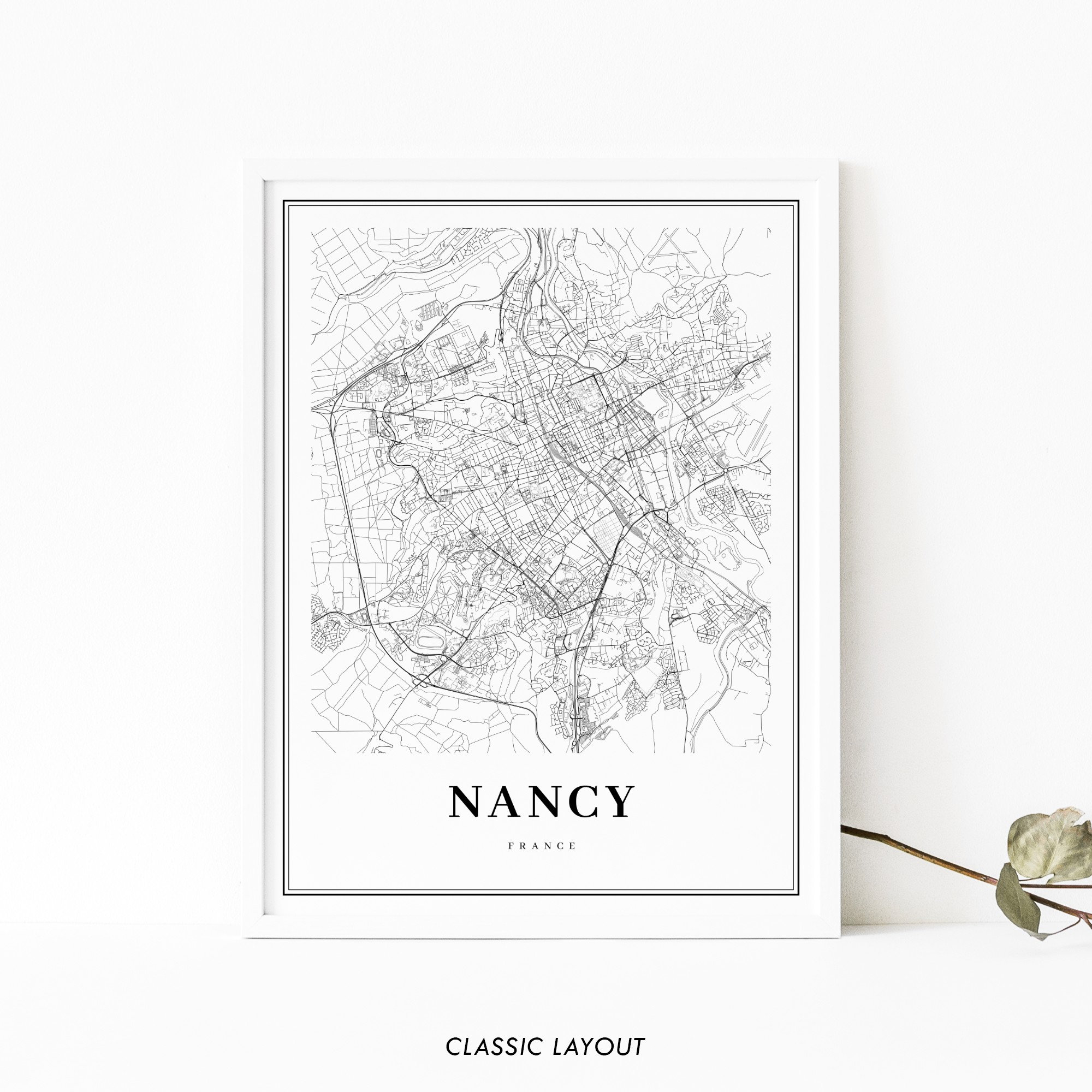 Nancy France Map Print Map Art Poster Nanzig Grand Est - Etsy