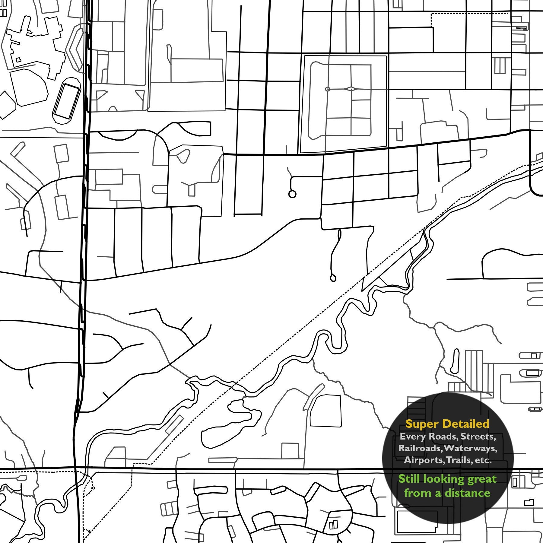Rochester MI Map Print Michigan USA Map Art Poster City - Etsy