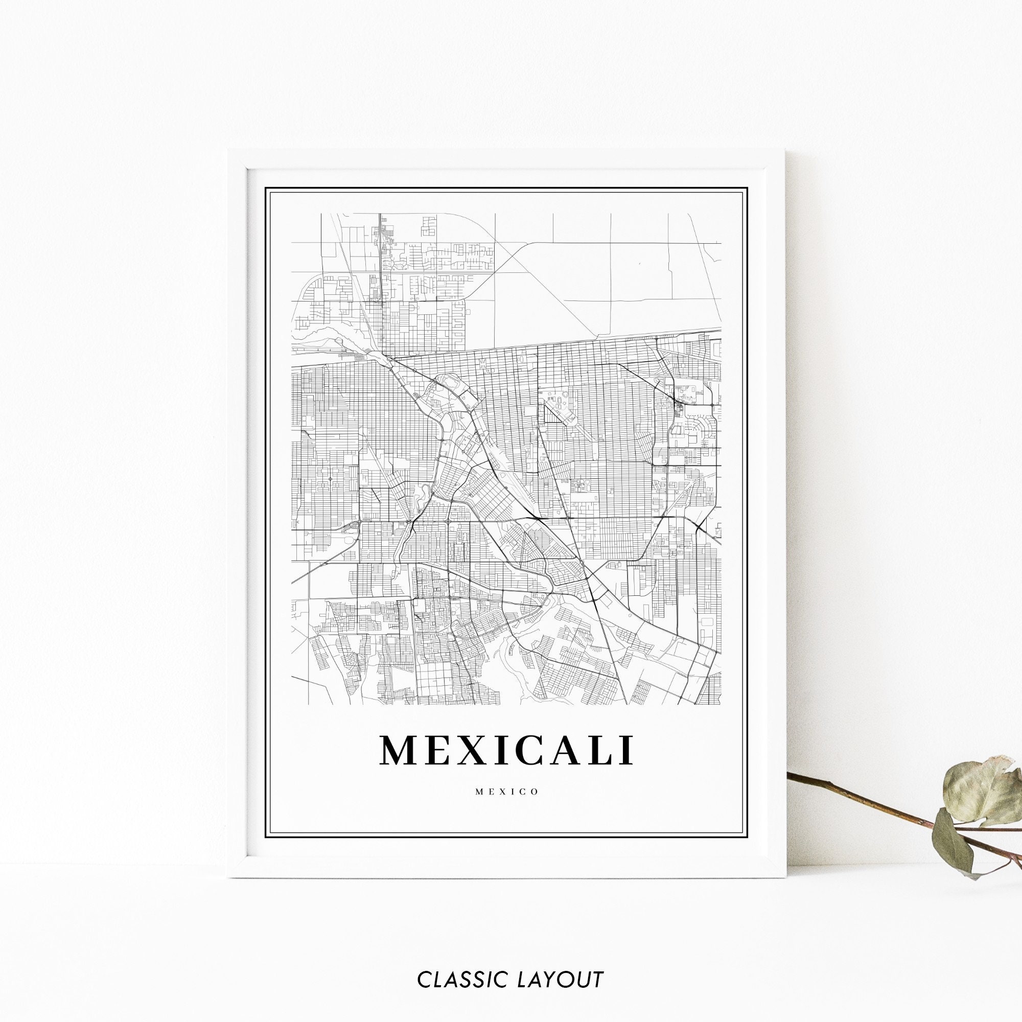 Mexicali Mexico Map Print Baja California México Map Art | Etsy