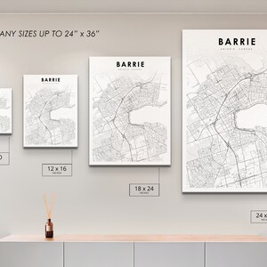 Barrie Ontario Map Print, ON Canada Map Art Poster, Simcoe County, City ...