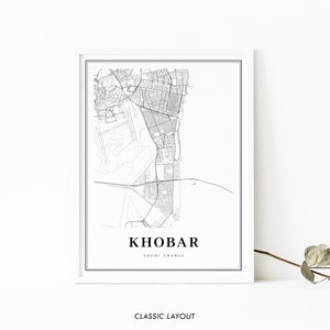 Khobar Saudi Arabia Map Print, Map Art Poster, Al-khobar Al-khubar ...