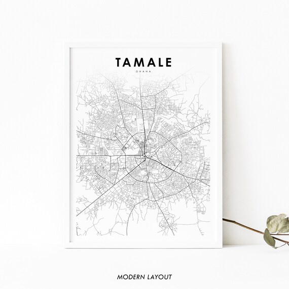 Tamale Ghana Map Print Map Art Poster City Street Road Map | Etsy