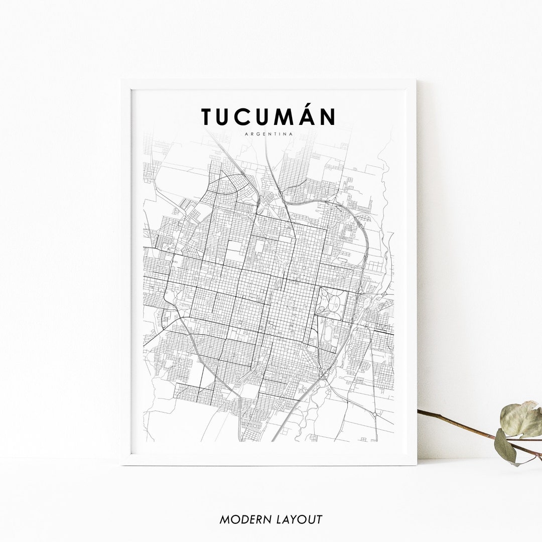 Tucuman Argentina Map Print San Miguel De Tucumán Map Art - Etsy