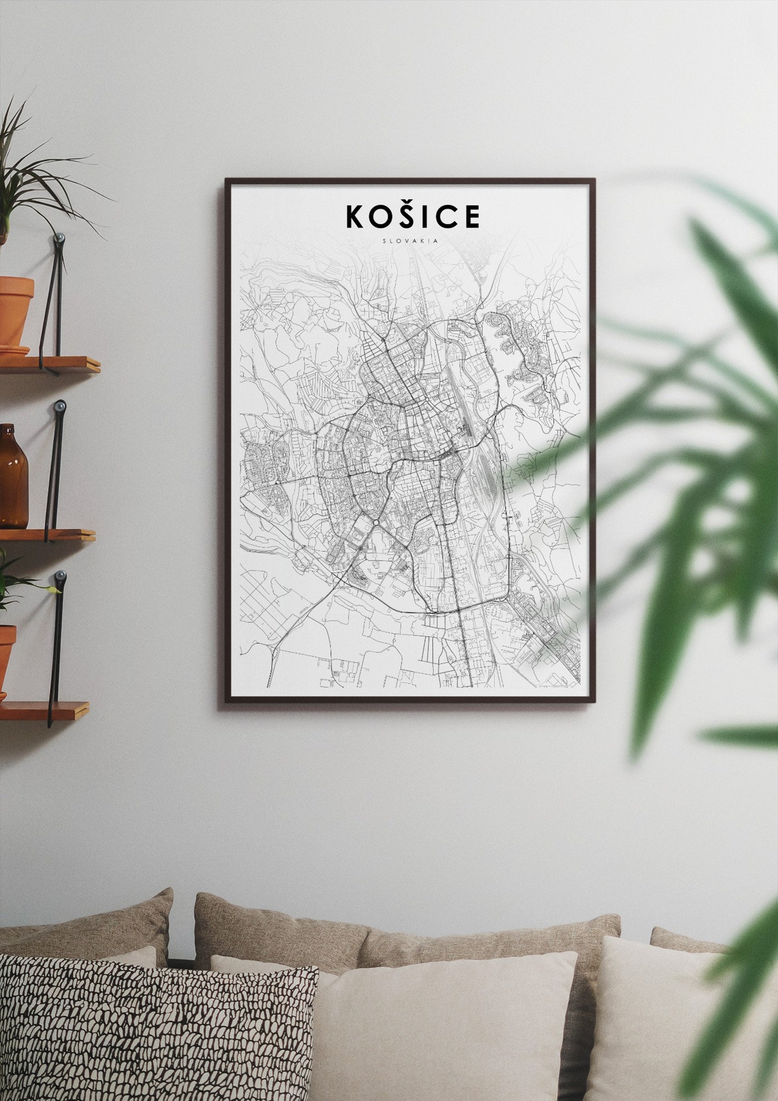 Kosice Slovakia Map Print, Map Art Poster, Košice Kassa Kaschau, City ...