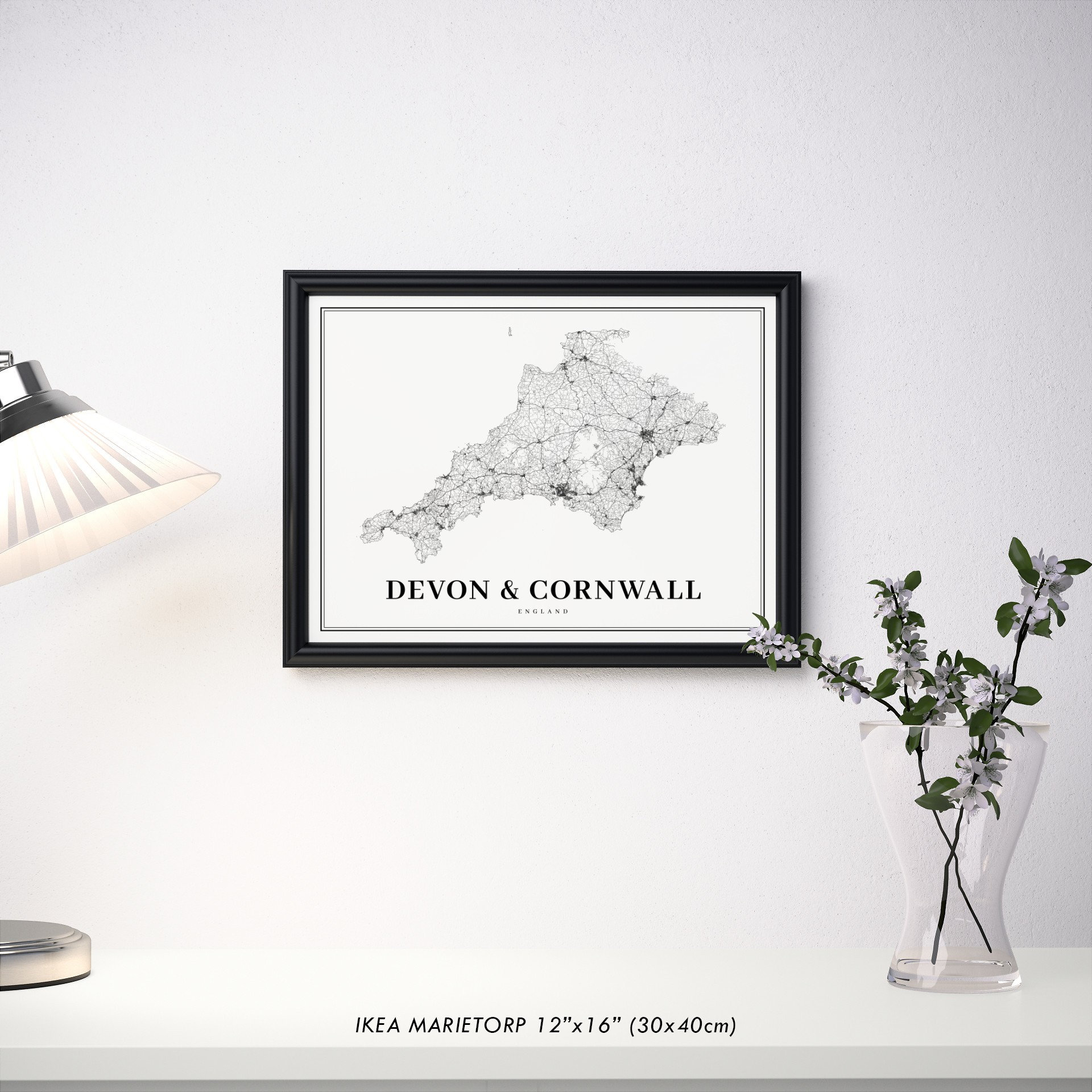 Devon & Cornwall England Map Print UK United Kingdom Road Map | Etsy