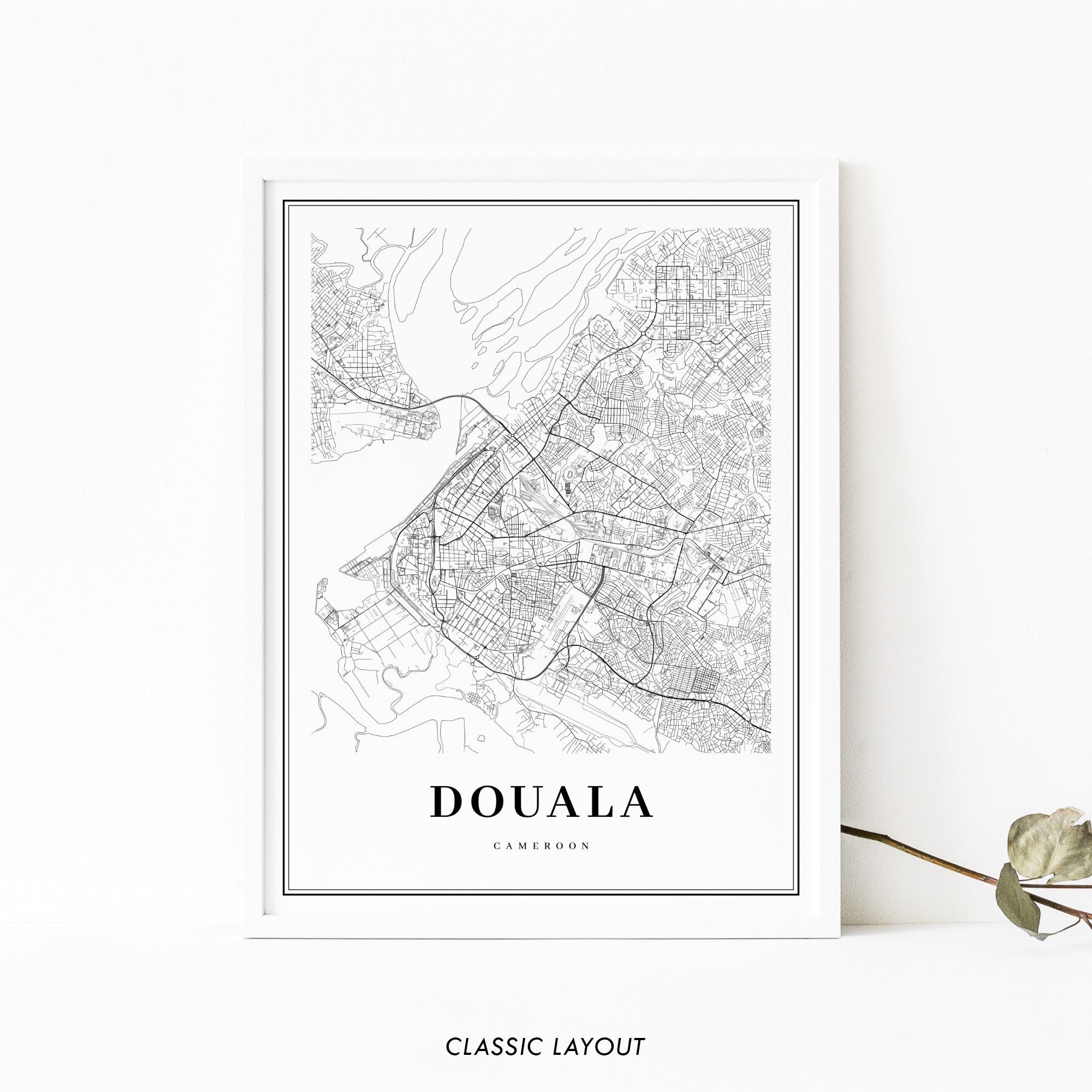 Douala Cameroon Map Print Map Art Poster Duala Kamerun | Etsy