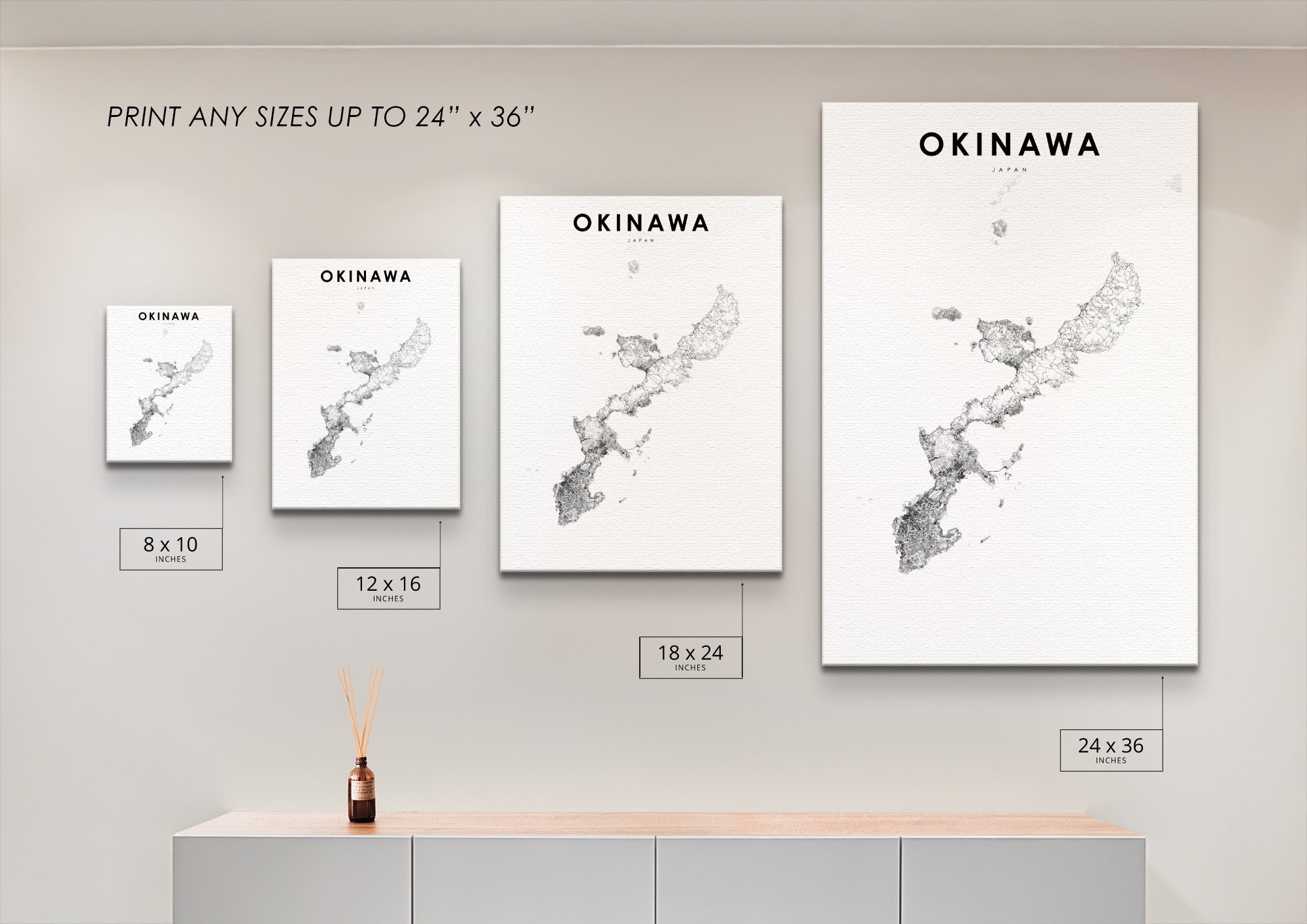 Okinawa Japan Map Print Map Art Poster 沖縄 沖縄県 日本 Kyushu - Etsy