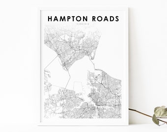 Hampton Map Print | Etsy