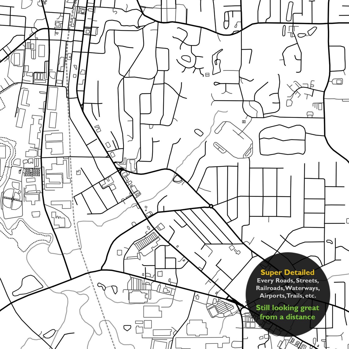 Calhoun GA Map Print Georgia USA Map Art Poster Gordon - Etsy