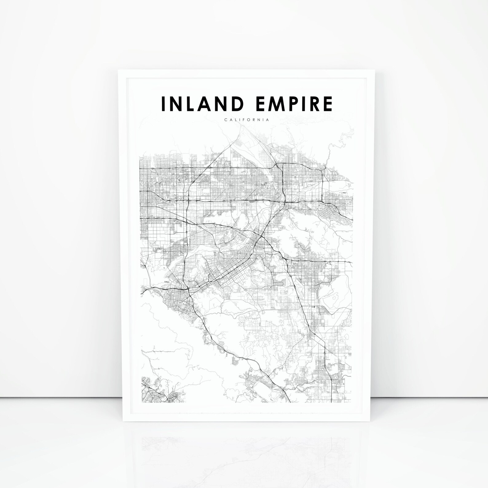 Inland Empire CA Map Print California USA Map Art Poster | Etsy