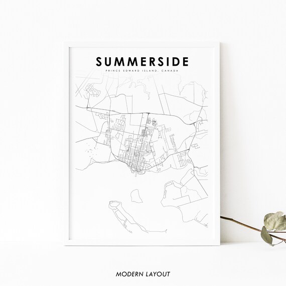 PEI Art Poster Summerside Map Home Décor Wall Hangings Home & Living ...
