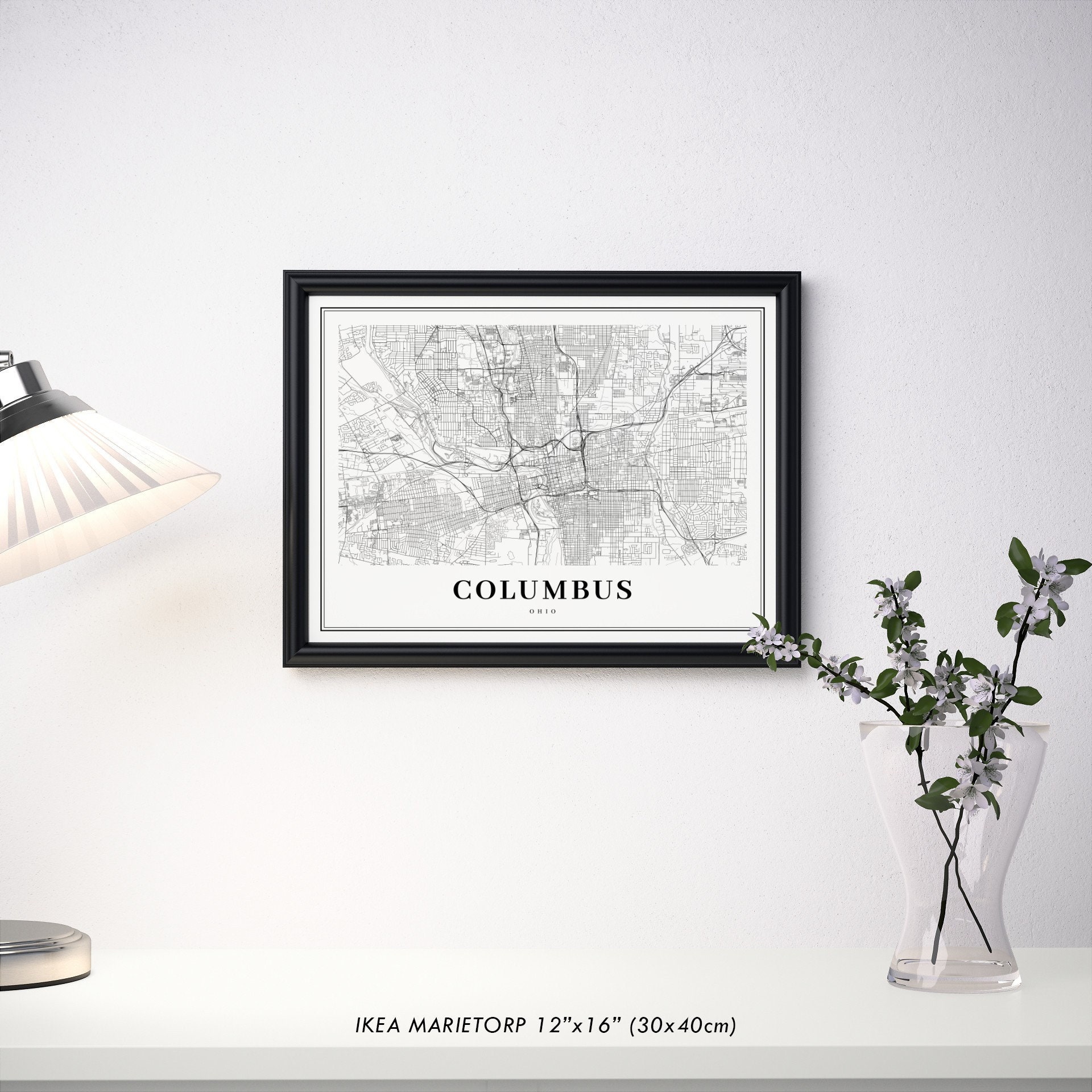 Columbus OH Map Print, Ohio USA Map Art Poster, City Street Road Map ...